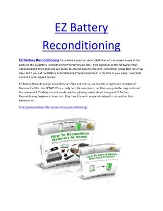 Ppt Ez Battery Reconditioning Pdf Powerpoint Presentation Free
