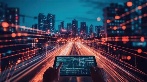 Smart City Data Driven Urban Development Stock Illustration