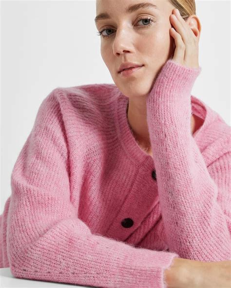 Selected Femme Ullcardigan Lulu Ls Knit Short Cardigan B Moonlite