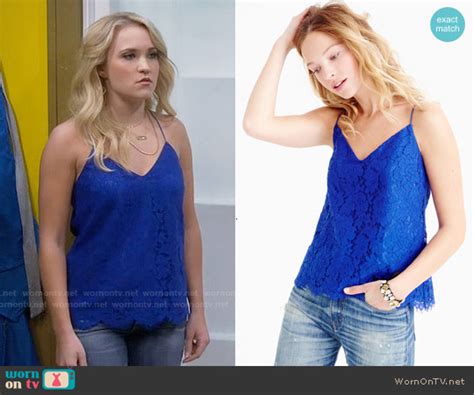 Wornontv Gabis Blue Lace Cami On Young And Hungry Emily Osment