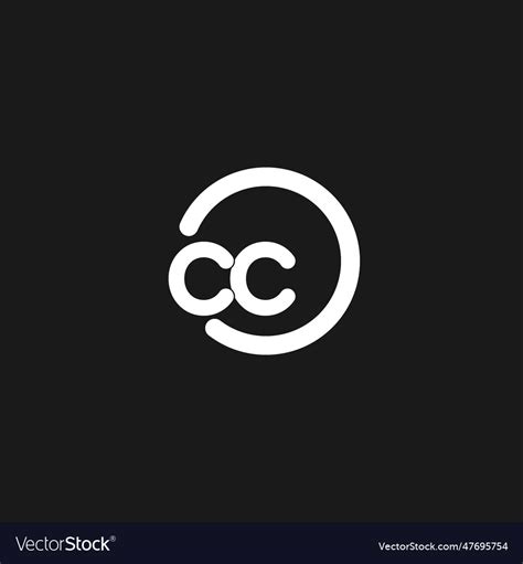Initials Cc Logo Monogram With Simple Circles Vector Image