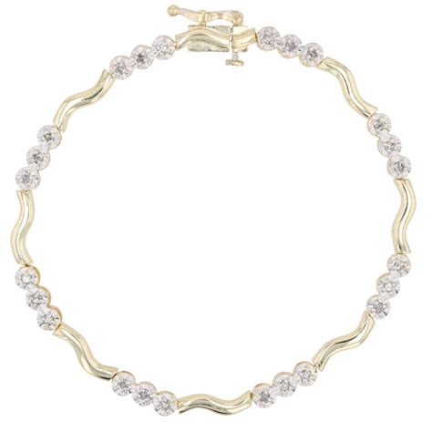 39ctw Diamond Prong Set Bar Chain 7 Bracelet 10k Multi Tone Gold 575