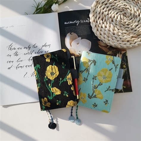 Three Dimensional Yellow Flower Notebook Journal Handmade Contrasting