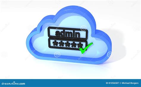 Cloud Admin Security Shield Symbol On White Stock Illustration