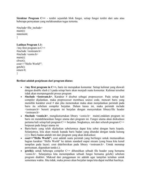 Struktur Program C Docx