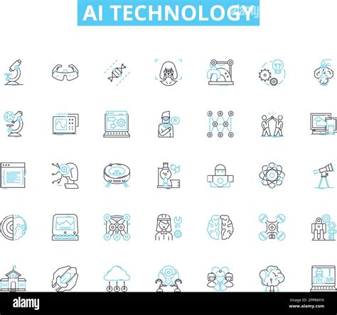 Ai Technology Linear Icons Set Intelligence Automation Robotics Machinelearning