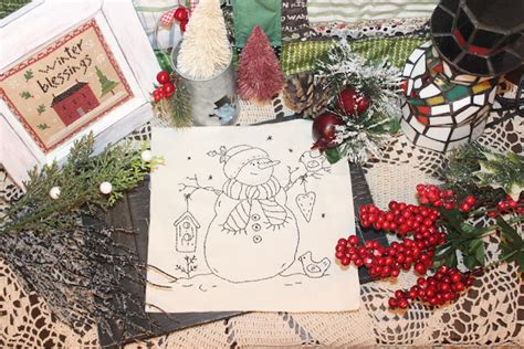 Pinker N Punkin Quilting And Stitching Flurry And Flakes Sal Winter Welcome Block 1 Snowman