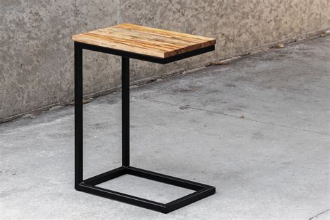 Handmade Spalted Maple C Table Industrial Side Table Laptop Table Hardwood Table Handmade
