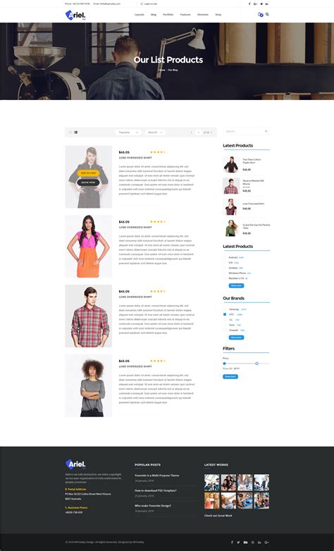 Ariel Multi Purpose Psd Template By Wphobby Themeforest