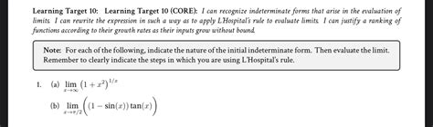 Solved Learning Target 10 Learning Target 10 Core I Can