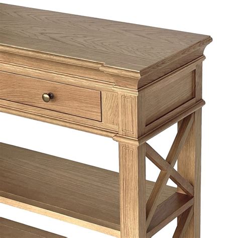 Heston Oak Timber Console Table 90cm Natural Oak