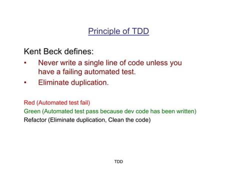 Overview On Tdd Test Driven Development And Atdd Acceptance Test