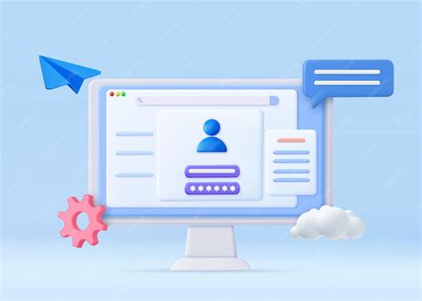Premium Vector Computer And Account Login And Password