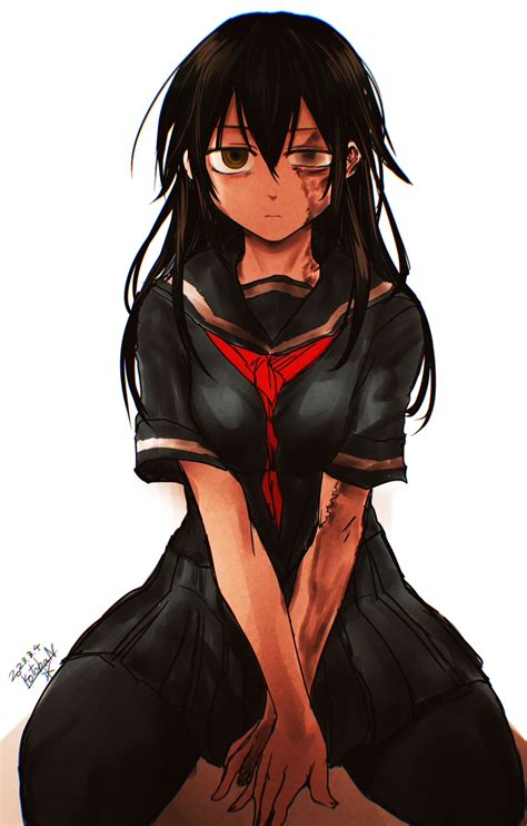 Safebooru 1girl Black Hair Black Pantyhose Black Skirt Closed Mouth
