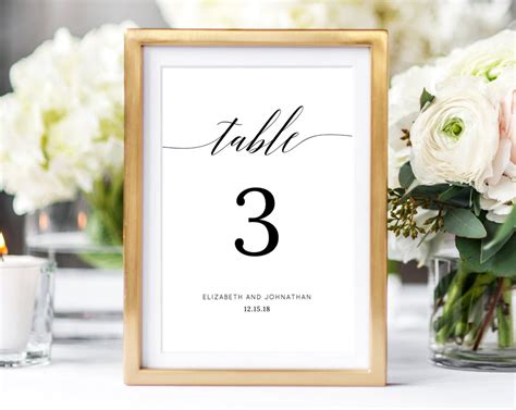 Wedding Table Numbers Printable Wedding Table Numbers Table Number C Paperandthings