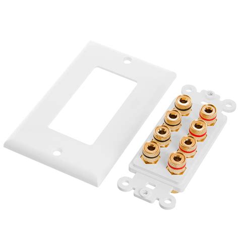 Speaker Wall Plate With Banana Binding Posts Four Speakers