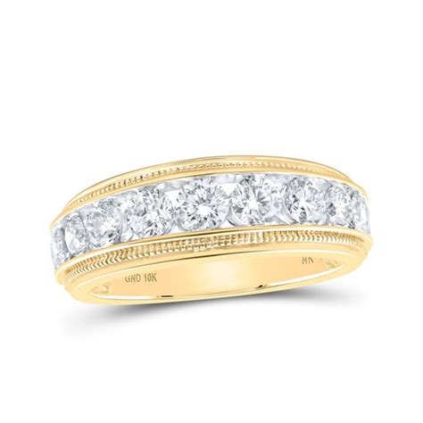 10kt Yellow Gold Mens Round Diamond Band Ring 2 Cttw Ebay