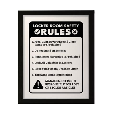 Designs Bylita Locker Room Safety Rules 11 X 14 Wall Print Unframed