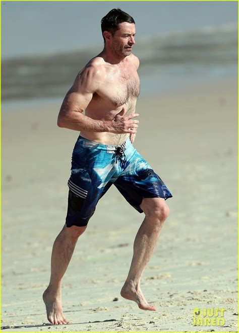Hugh Jackman Goes Shirtless For Swim In The Ocean Photo 4329490