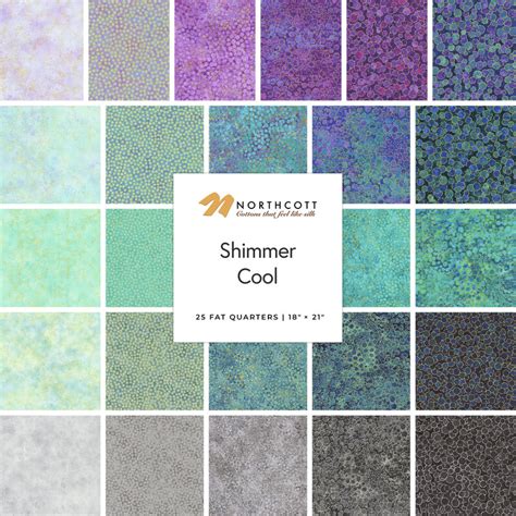 Shimmer Cool Fat Quarter Bundle Deborah Edwards For Northcott Fabrics