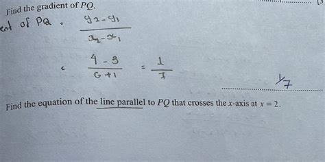 Find The Gradient Of Pq Y2 Y1 X2 Studyx