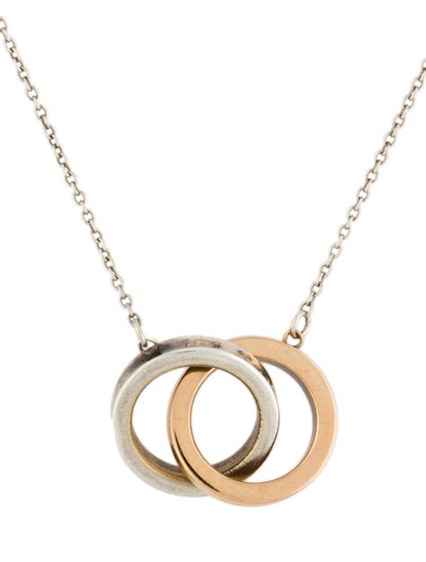 Tiffany And Co Two Tone Interlocking Circles Pendant Necklace Pendant