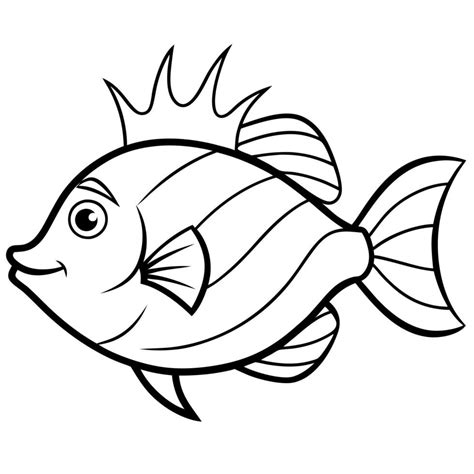 Queen Triggerfish Illustration Line Art 50988186 Vector Art At Vecteezy