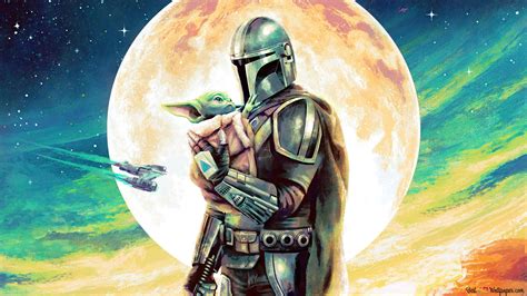 Din Djarin Mandalorian Y Grogu De The Mandalorian 4k Descarga De