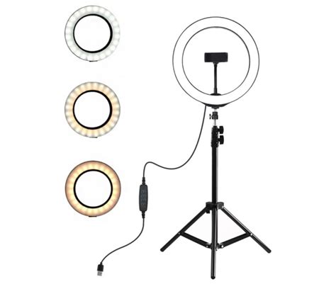 Ring Light Portátil Iluminador Led Usb 26cm 3500k 5500k Tripé Ofertinha Promoções