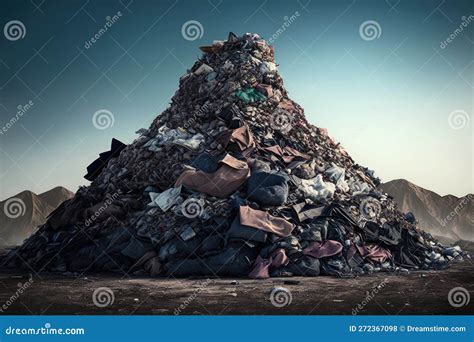 Heap Of Rubbish In Form Of Stack At Dump Site Overflowing Garbage Stock