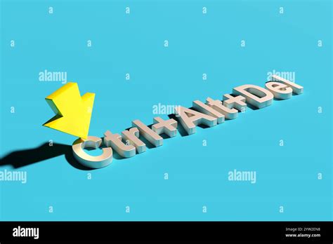 Resetting Or Restarting A Computer Command Bright Yellow Mouse Arrow Points At Metallic Text