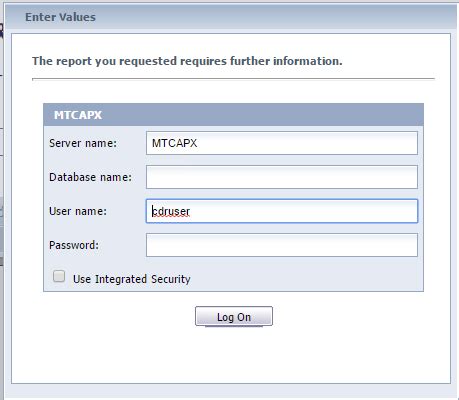 Populating Crystal Report Viewer Database Logon Prompt With Code Vb Net Tek Tips