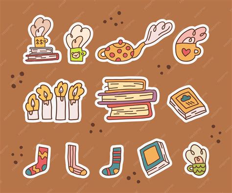 Premium Vector Set Of Cozy Stickers
