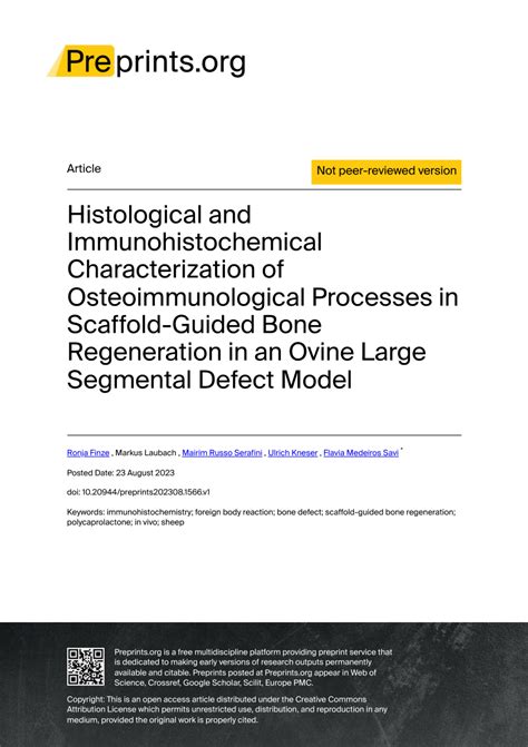 Pdf Histological And Immunohistochemical Characterization Of Osteoimmunological Processes In