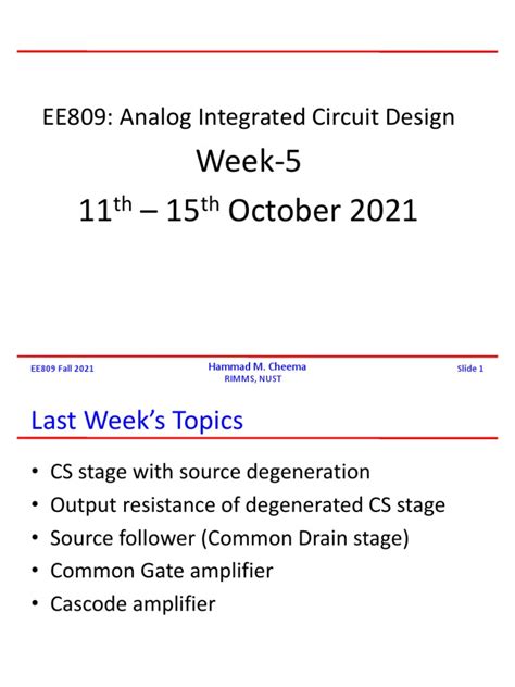Week 5 Cmos Tech Pdf Amplifier Mosfet