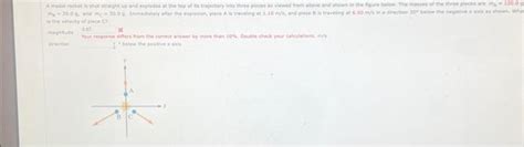 solved a model rocket is shot straight up and explodes at