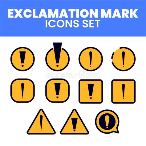 Exclamation Mark Icons Set Vector Exclamation Mark Icons Warning Sign