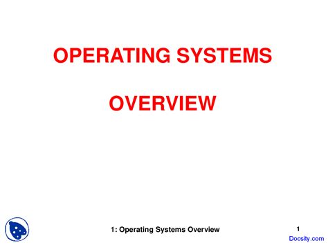 Operating Systems Overview Operating Systems Distributed Computation Lecture Slides Docsity