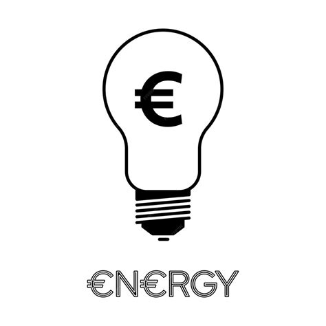 Premium Vector Light Bulb Icon With Euro Symbol Energy Cost Concept