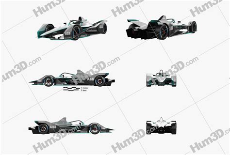Fia Gen2 Formula E 2019 Blueprint Template 3dmodels
