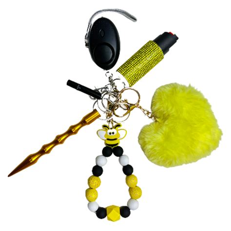 Bumble Bee Beaded Self Defense Keychain Defense Queens