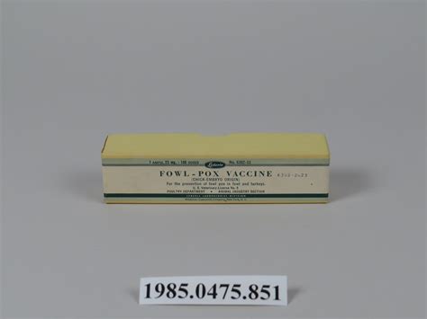 Fowl Pox Vaccine Chick Embryo Origin For The Prevention Of Fowl Pox