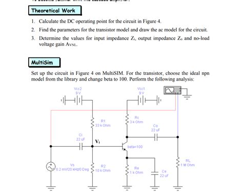 solved theoretical work 1 calculate the dc operating point