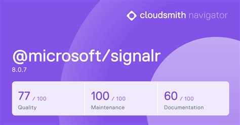 Microsoftsignalr 807 Npm Package Quality Cloudsmith Navigator