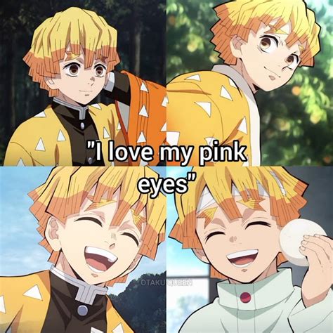 Zenitsus Pink Eyes 👀💗 Anime Kimetsunoyaiba Zenitsu Nezuko