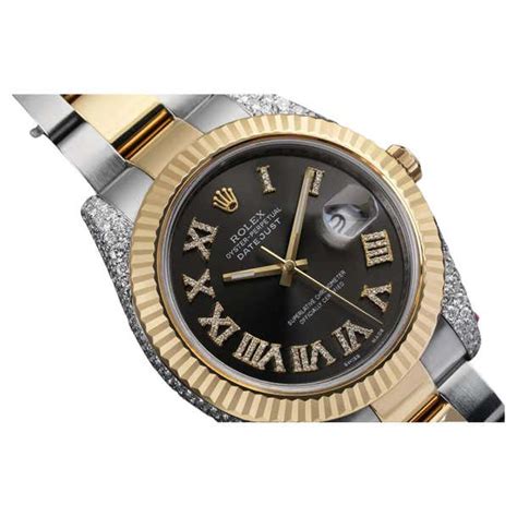 Rolex Datejust 41 Stainless Ss And 18k Yg Watch Custom Grey Roman
