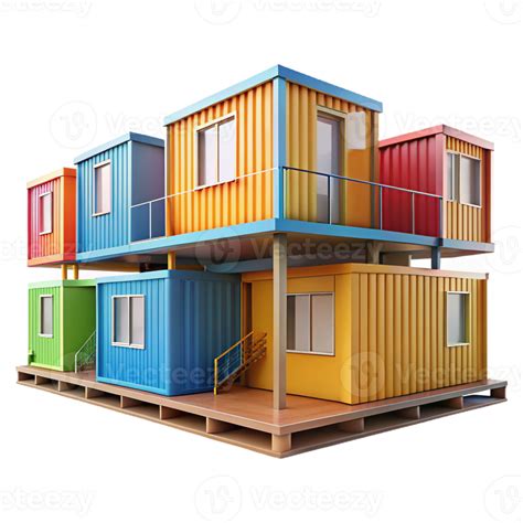 Impressive Abstract Prefabricated Modular Housing Units Colorful