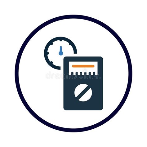 Meter Power Test Meter Electric Work Meter Icon Stock Vector
