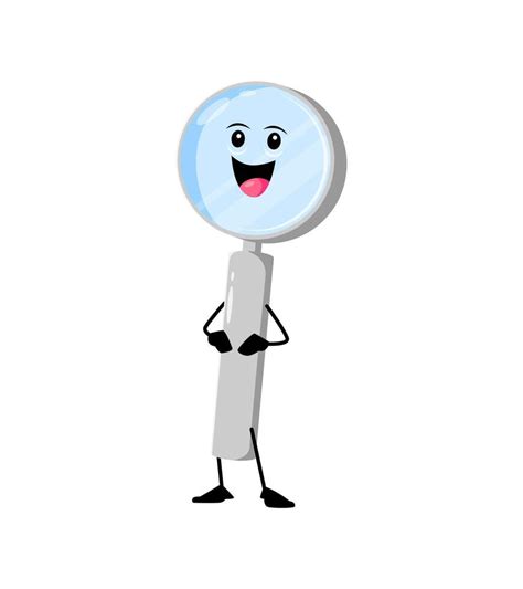 Cartoon Cheerful Funny Magnifying Glass Character 47108373 Vector Art