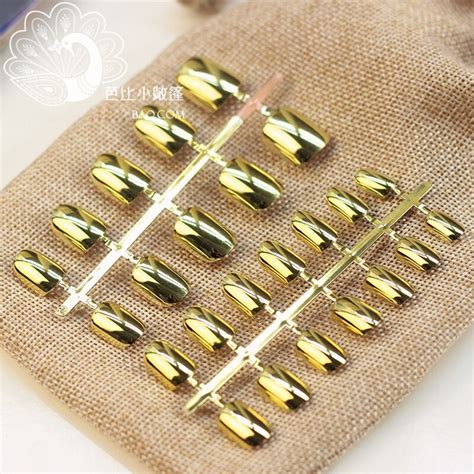 Sexy False Metallic Nails Tips Acrylic Mirror Shin Grandado